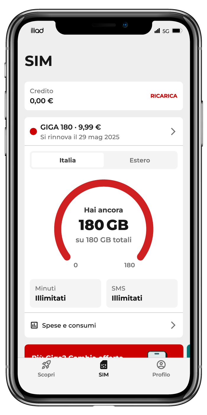 Area personale - iliad